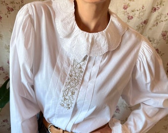 80s Ruffle Shirt - Etsy