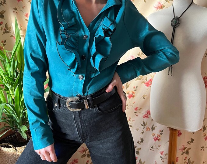 Vintage Renaissance Poet Shirt 70s Style, Jabot Edwardian Revival Top ...