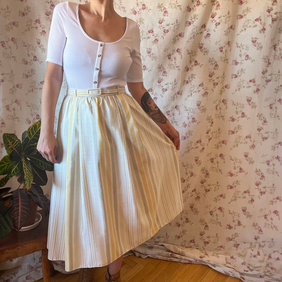 Vintage 50s Style Circle Skirt Belt 80s Swing Coquette Cocktail Shiny ...