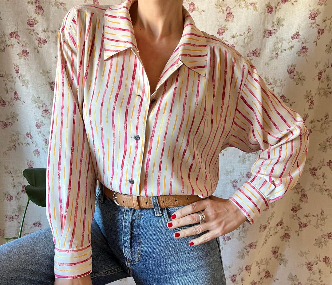 Vintage Pastel Coquette Shirt 40s 80s L, Parisian Top Japanese Babydoll ...