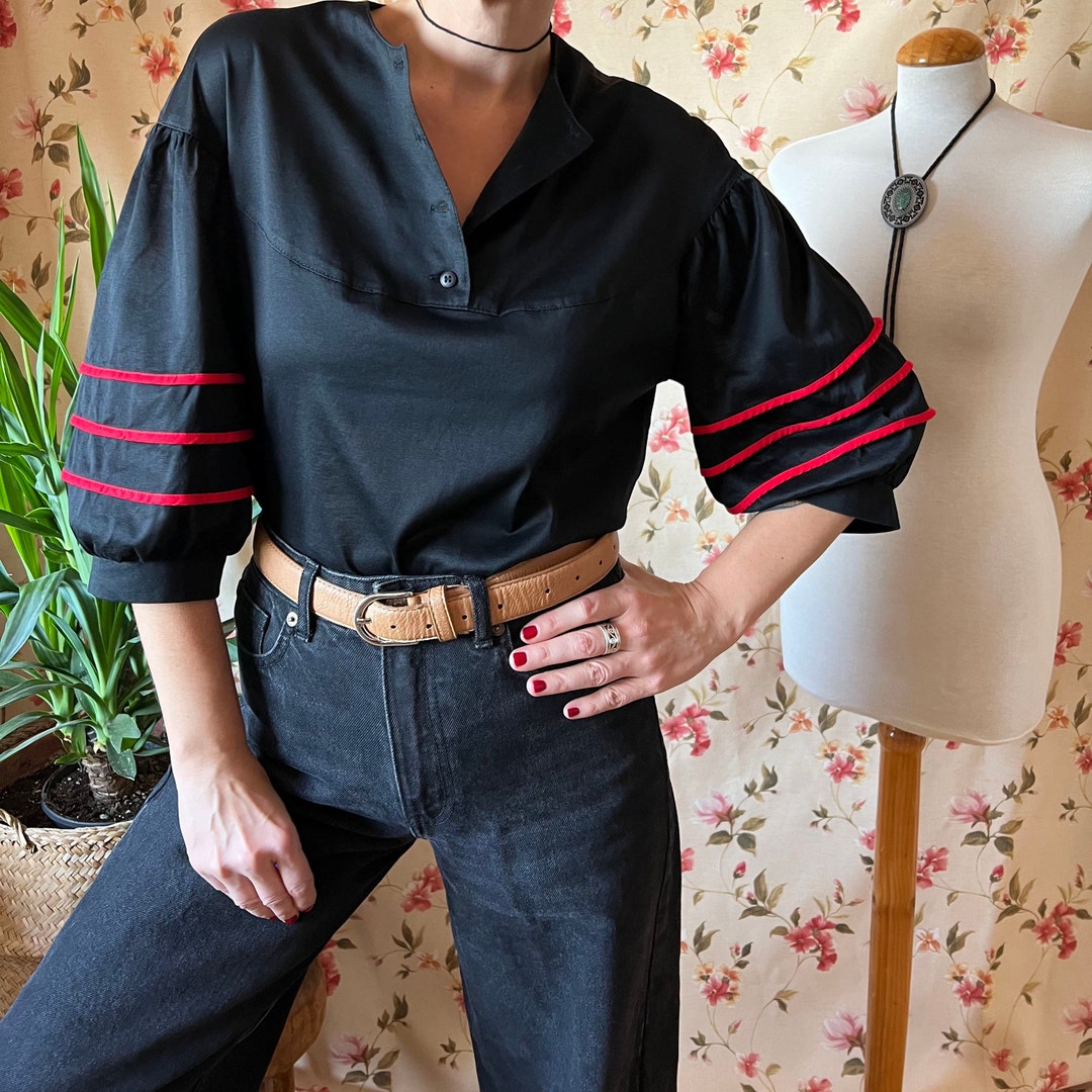 Vintage Baroque Puff Shirt L, Goth 80s Disco Edwardian Funky Vampire ...