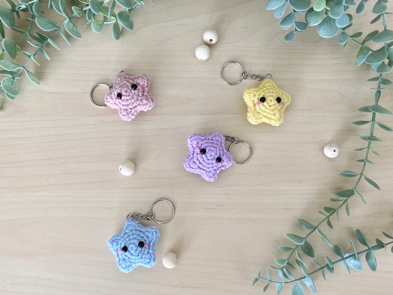 Handmade Crochet Mini Star Keychain - Etsy