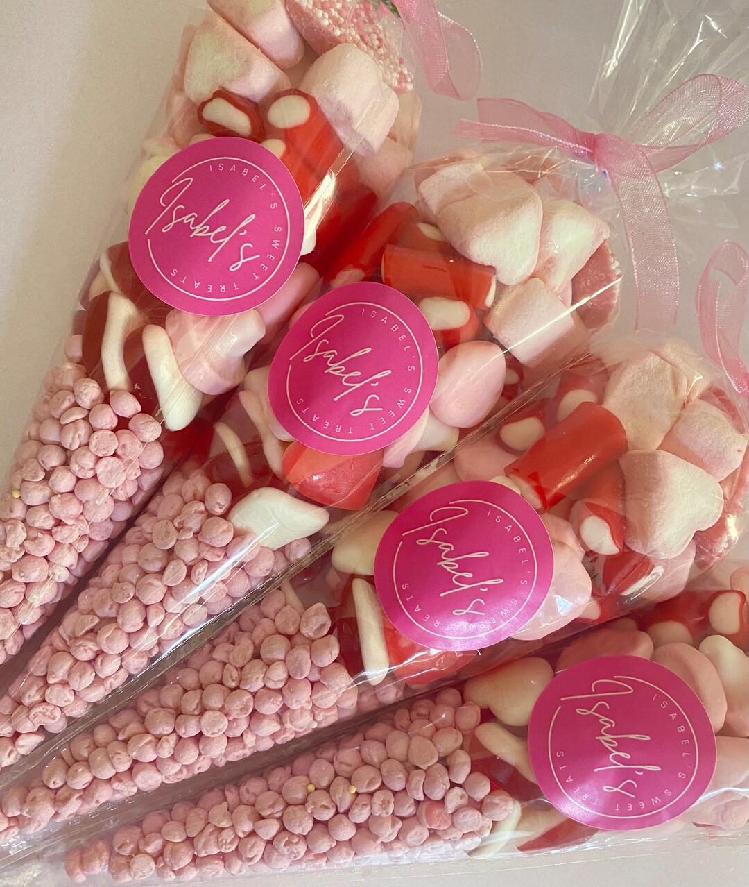 Large Pink and Red Party Sweet Cones - Etsy