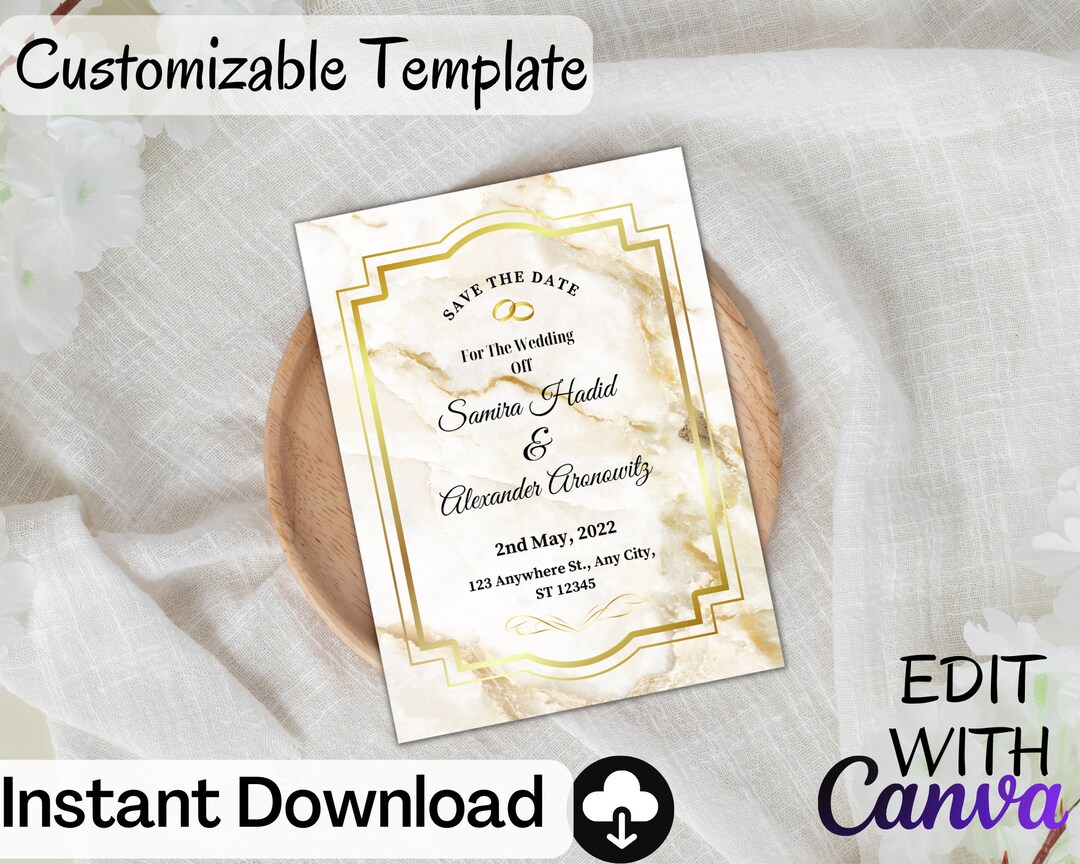 Printable Editable Wedding Invitation Template. Wedding Invitation ...