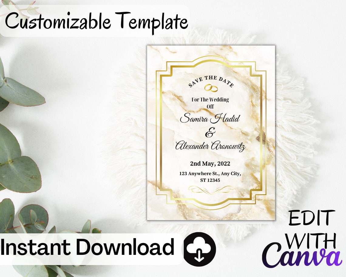 Printable Editable Wedding Invitation Template. Wedding Invitation ...
