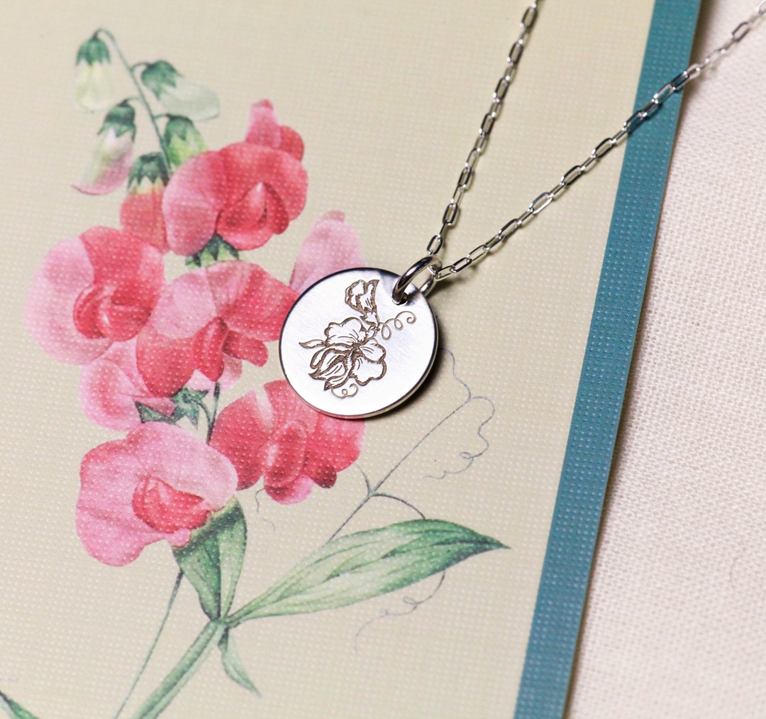 Sweet Pea Flower Necklace, Thank You Gift, Appreciation Gift ...