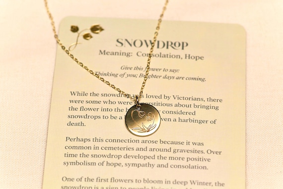Snowdrop Flower Necklace Sympathy Gift Meaningful Gift - Etsy