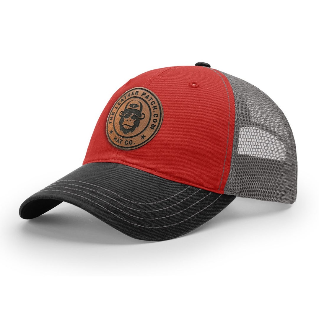 Custom Leather Patch Trucker Hats, Logo Hat, Laser Engraved Leather Patch, Business Merch ...