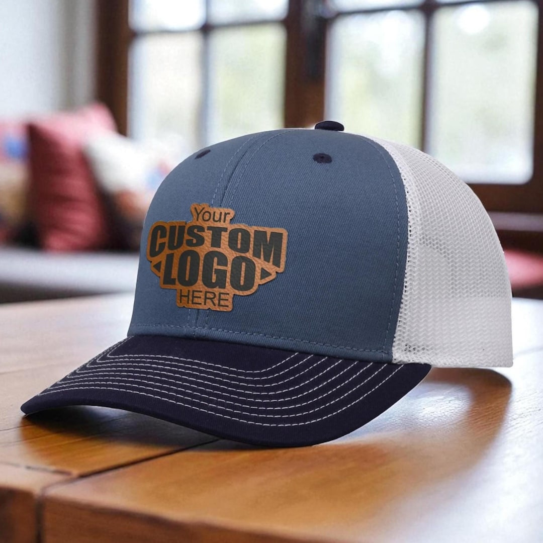 Custom Leather Patch Hat, Personalized Logo Snapback, Custom Trucker ...