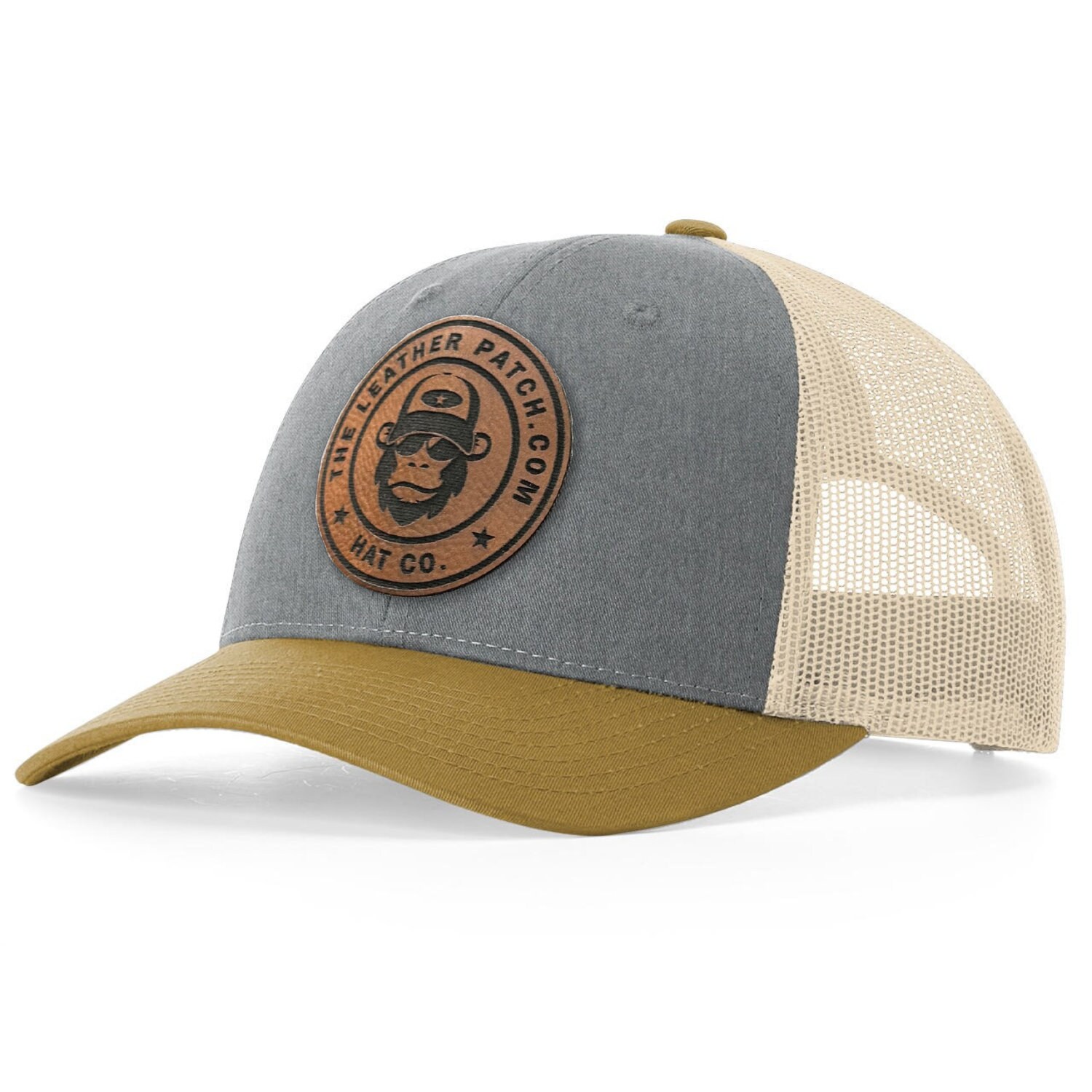 Custom Leather Patch Trucker Hats Logo Hat Laser Engraved - Etsy