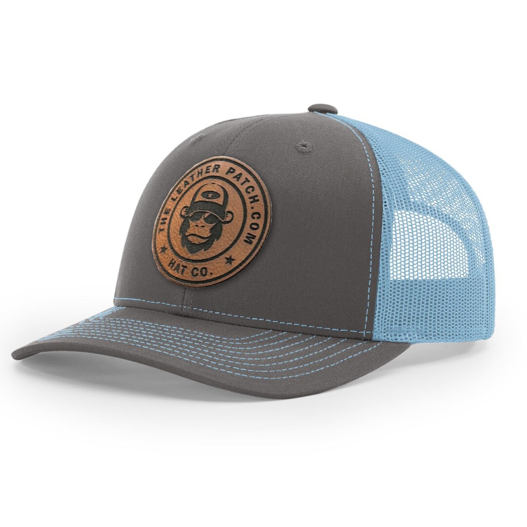 Custom Leather Patch Hat, Leatherette, Trucker Style, Snap Back ...