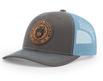 Trucker Style Hat With Custom Leather Patch - Etsy
