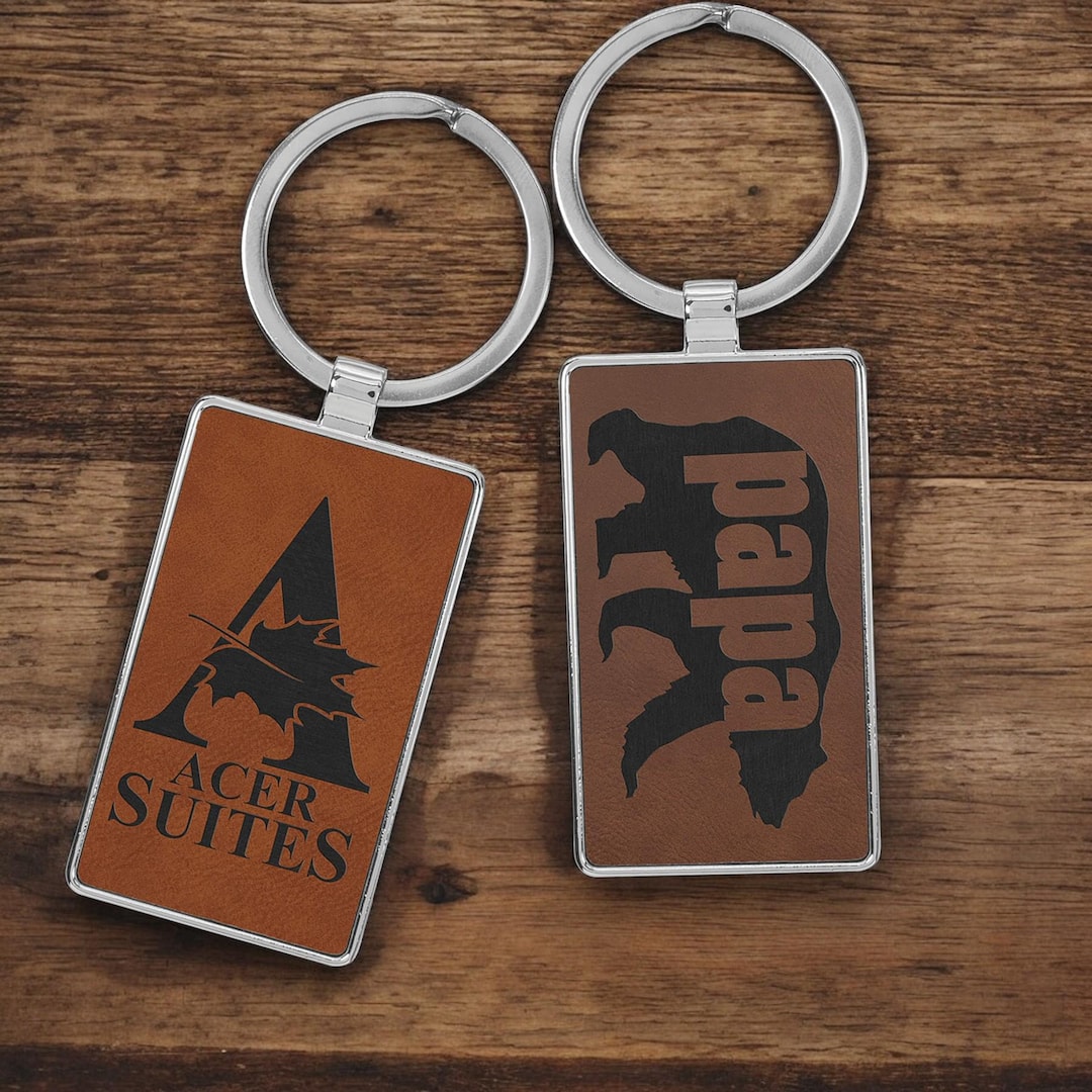 Personalized Leather Keychain: Custom Business Branding, Employee Gifts ...