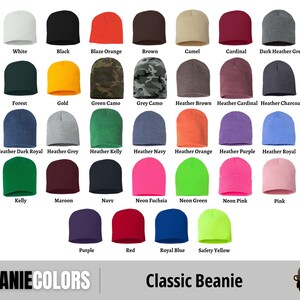 Custom Beanie With Leather Patch: Personalized Logo or Text - Etsy