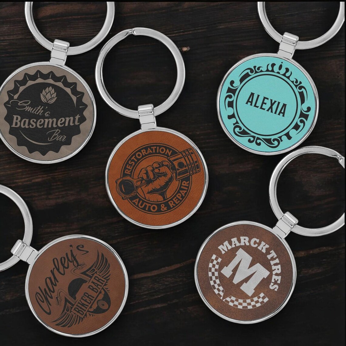 Personalized Leather Keychain: Custom Engraved Accessory for Business ...