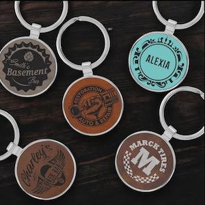 Personalized Leather Keychain: Custom Engraved Accessory for Business ...