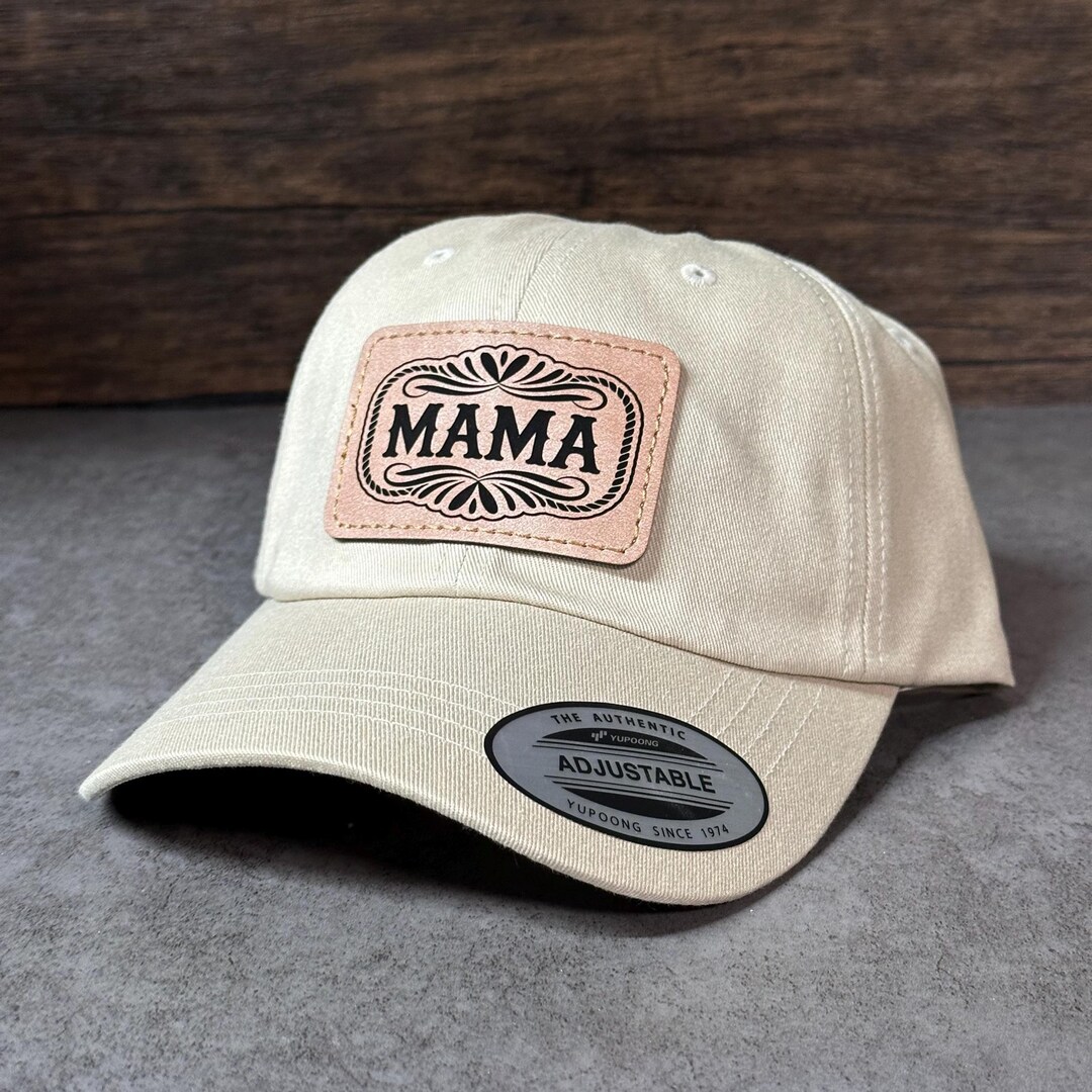 Mama Hat With Leather Patch, Unstructured Hat, YP Classics Adjustable ...