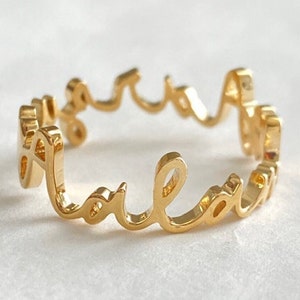 14k Gold Name Ring / Customized Ring / Name Ring Gold / Personalized ...