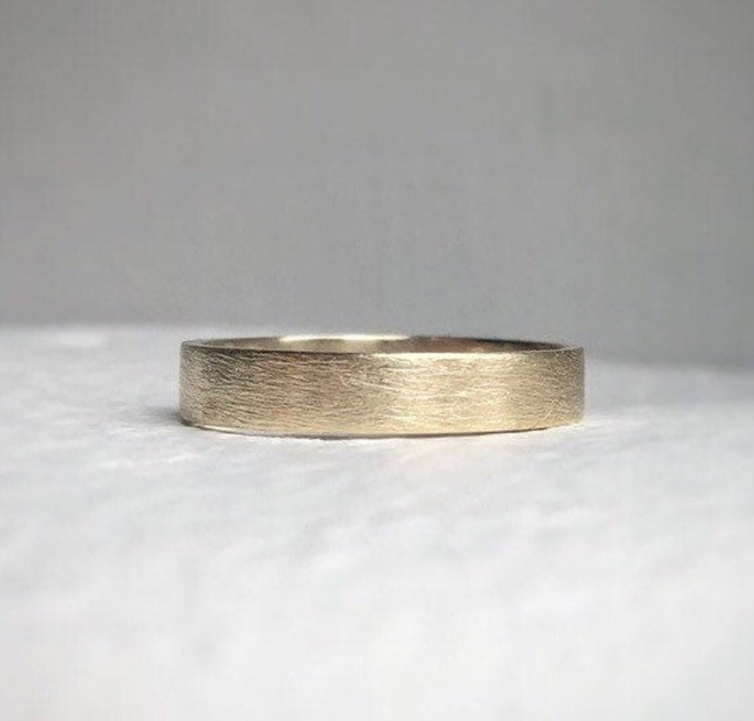 14k Gold Brushed Texture Ring / 18k Wedding Band / Platinum Wedding ...