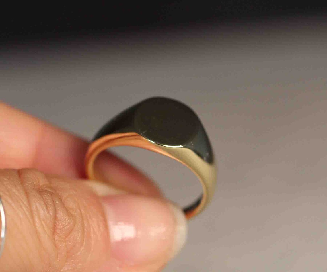 Gold Signet Ring / 14k Solid Gold Ring / Customized Ring Gold - Etsy