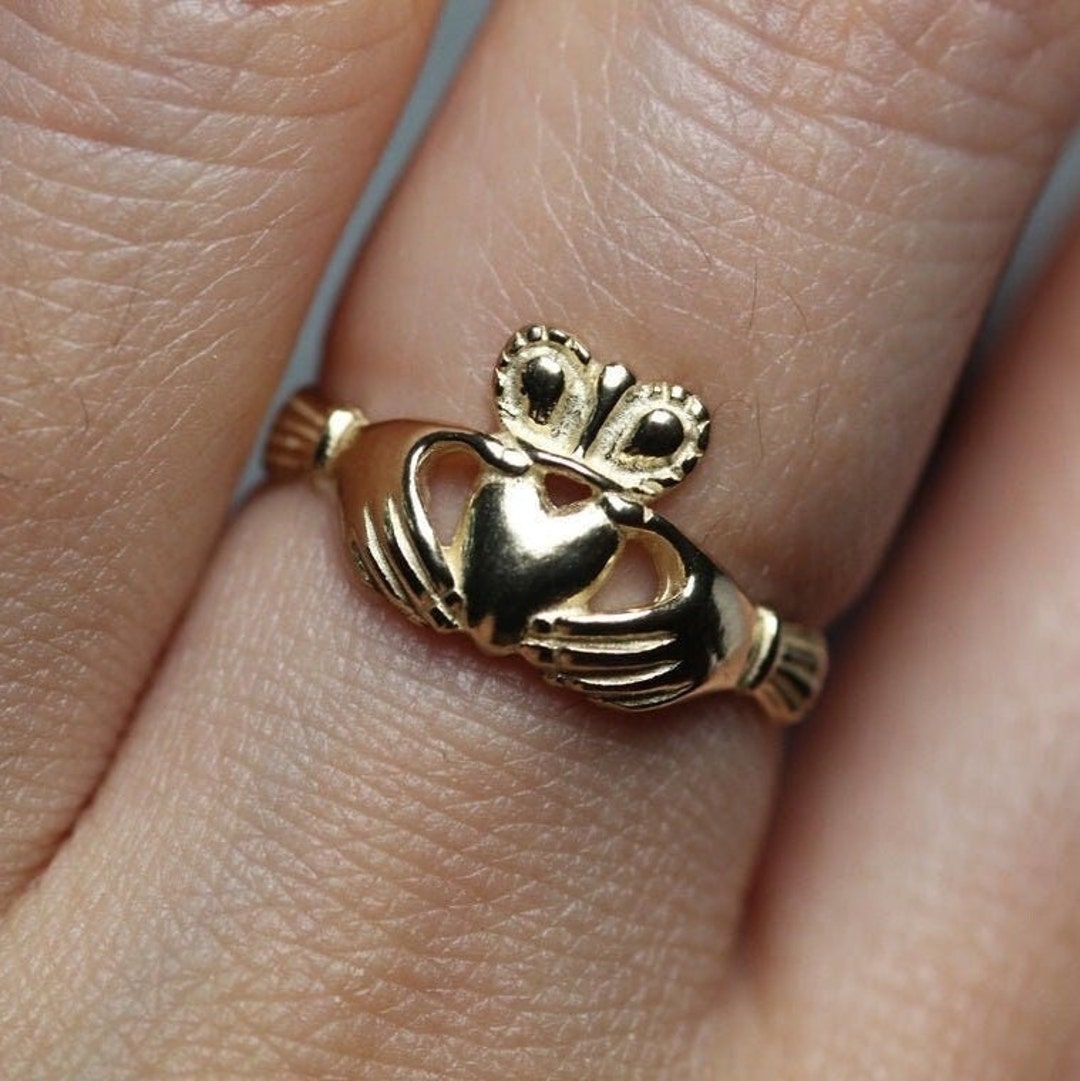 Claddagh Ring, 24k Solid Gol Claddagh Ring, 14k Gold Claddagh Ring ...