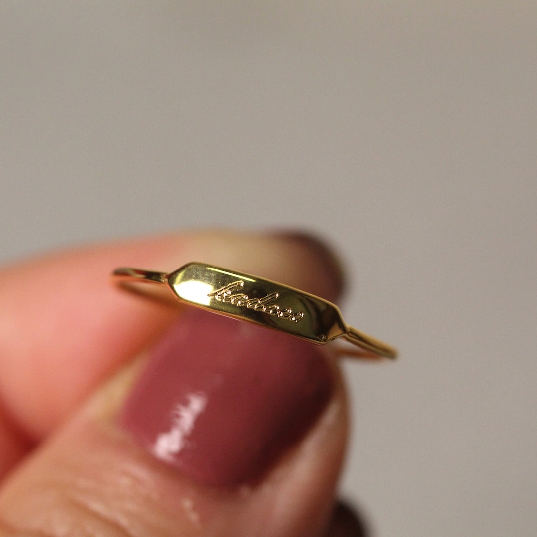 14k Gold - Engraving Name Rings - Gold Name Rings - Custom Jewelry ...