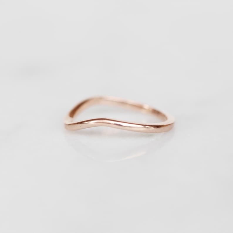 Platinum Wedding Band Curve Gold Ring Gold Curve Ring - Etsy