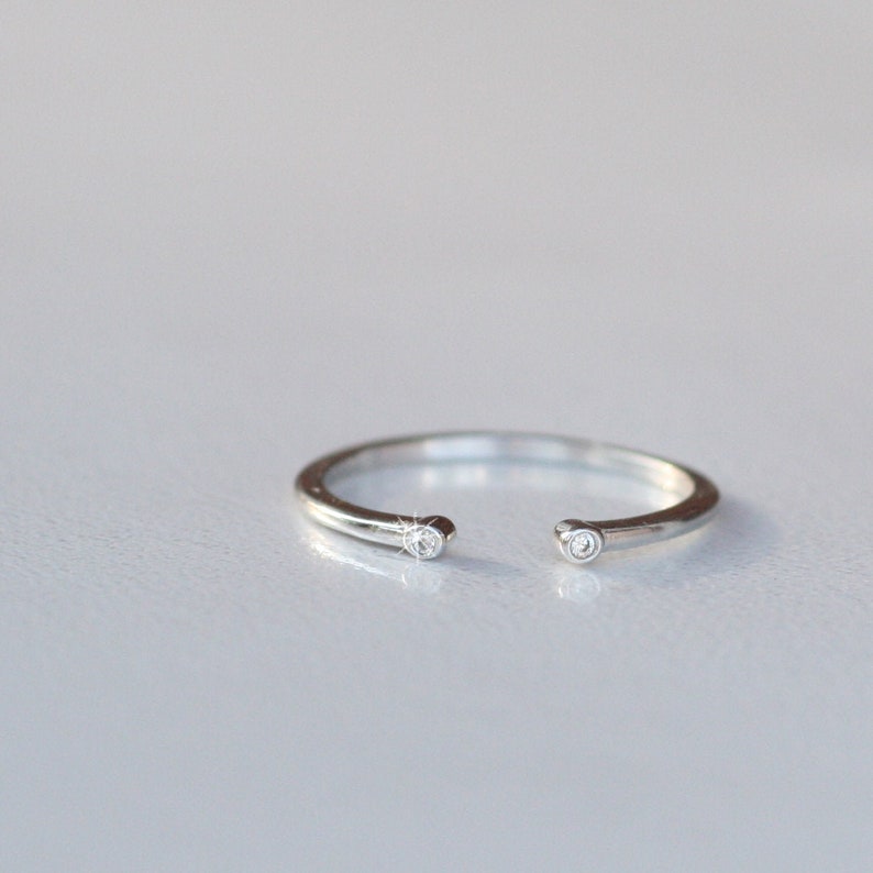 Diamond Open Cuff Ring Cuff Ring Gold 14k Gold Ring - Etsy