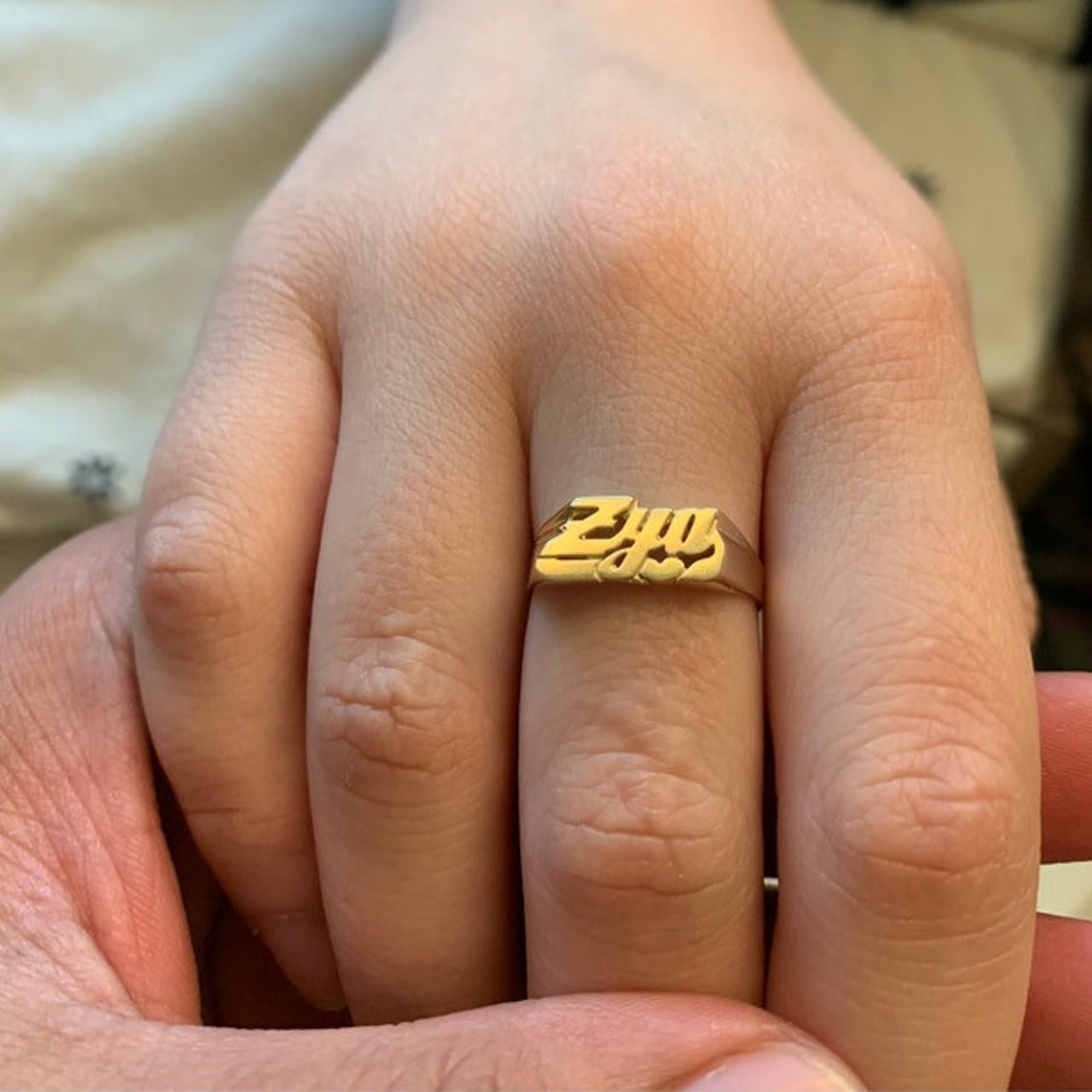 Gold Name Ring / 14k Custom Ring / 14k Gold Name Ring / 18k - Etsy