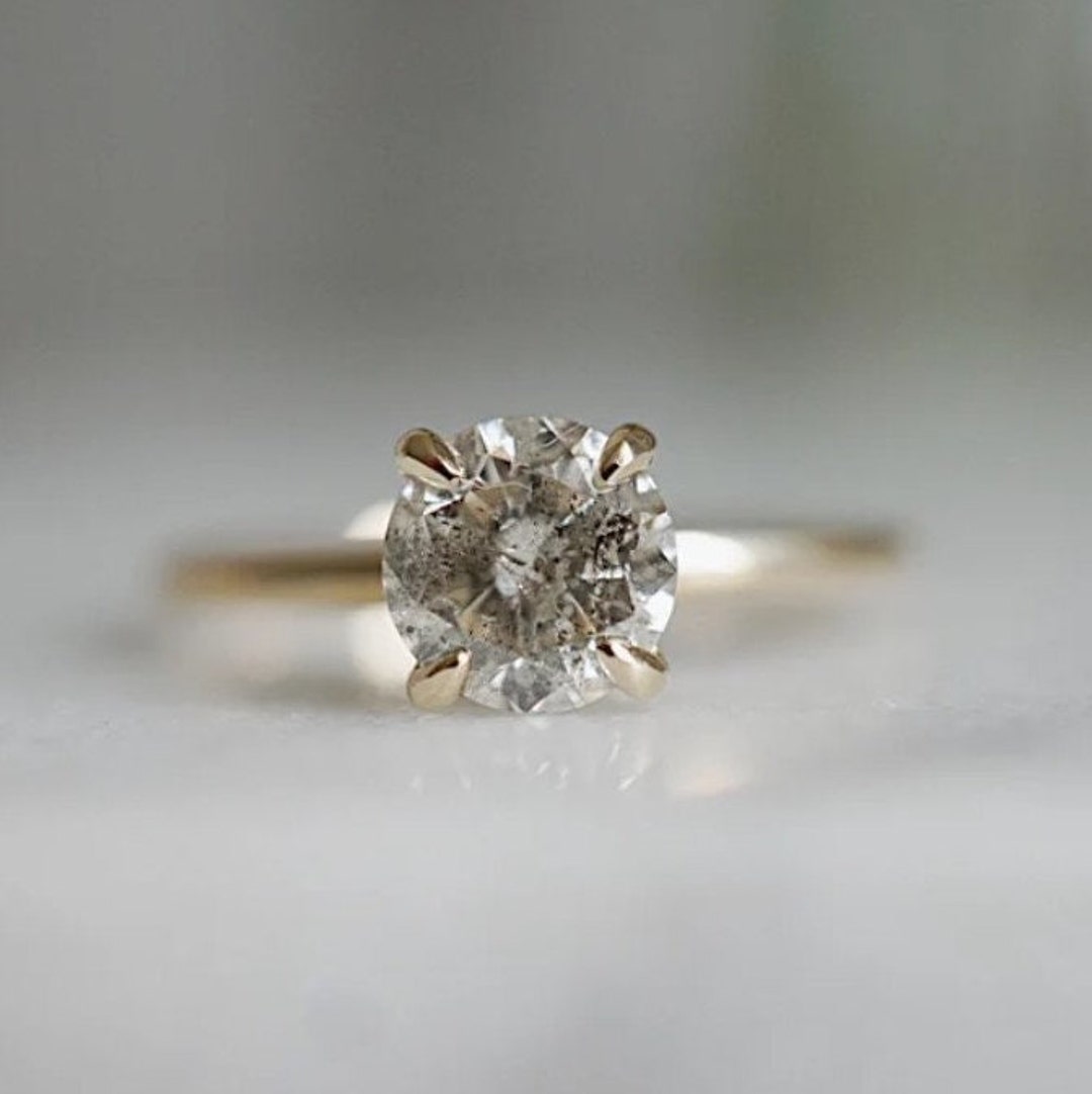 Special Ring, Classic Salt and Pepper Diamond Engagement Ring ...