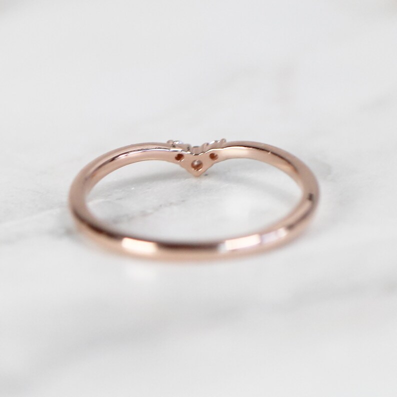 Natural Diamond Curve Ring / Simple Curve Ring Gold / Curve - Etsy