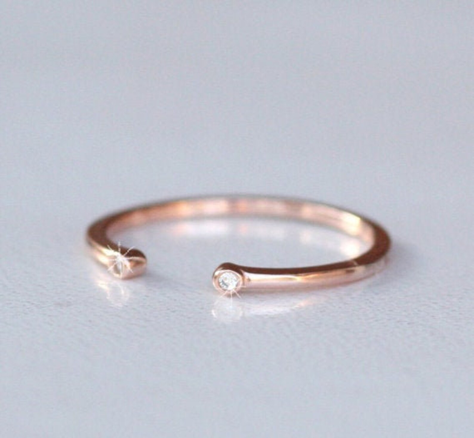 Diamond Open Cuff Ring Cuff Ring Gold 14k Gold Ring - Etsy