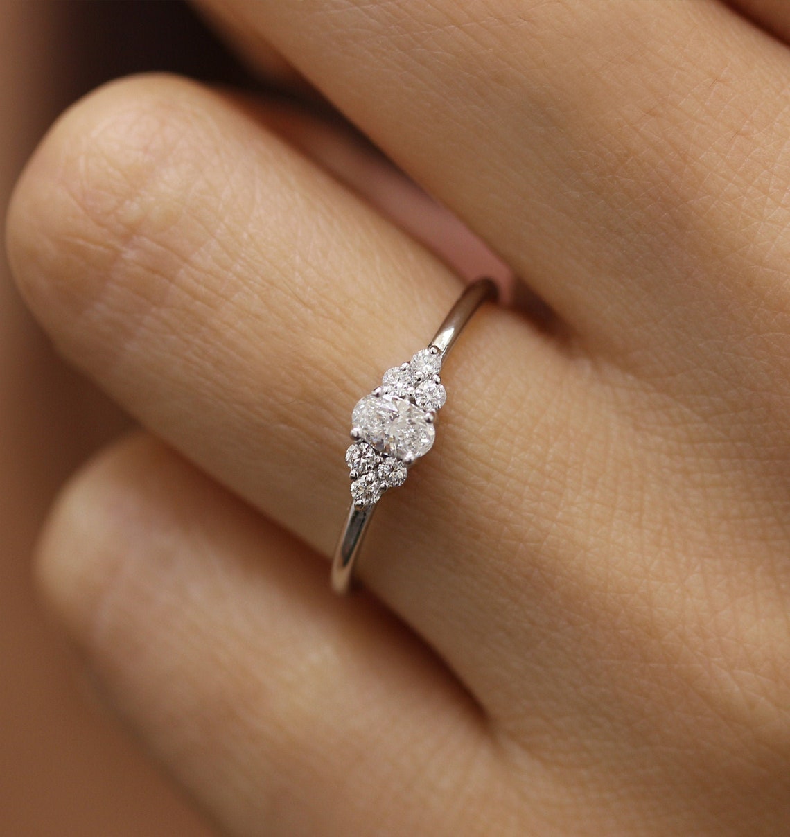 Real Diamond Engagement Ring, Platinum Engagement Ring, Natural Diamond ...