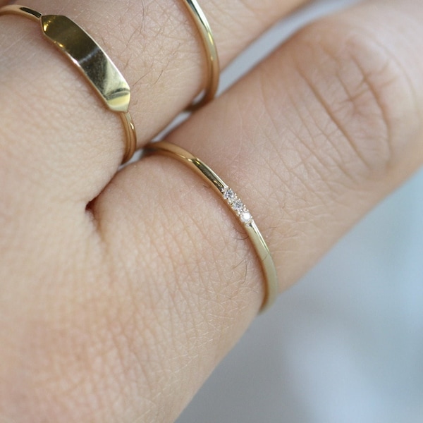 Small Diamond Ring - Etsy