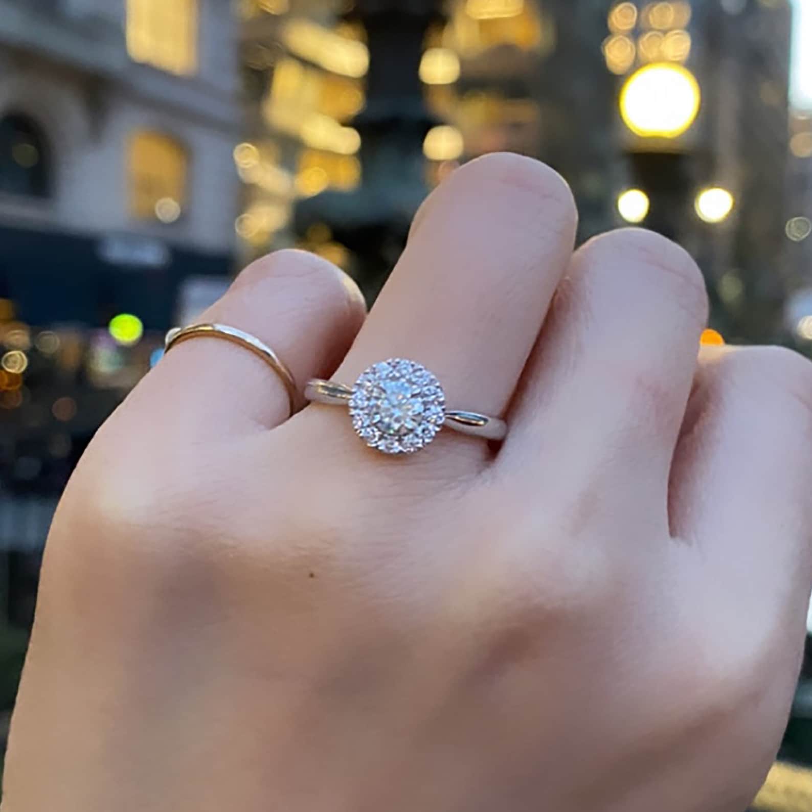 Real Diamond Engagement Ring Platinum Engagement Ring - Etsy