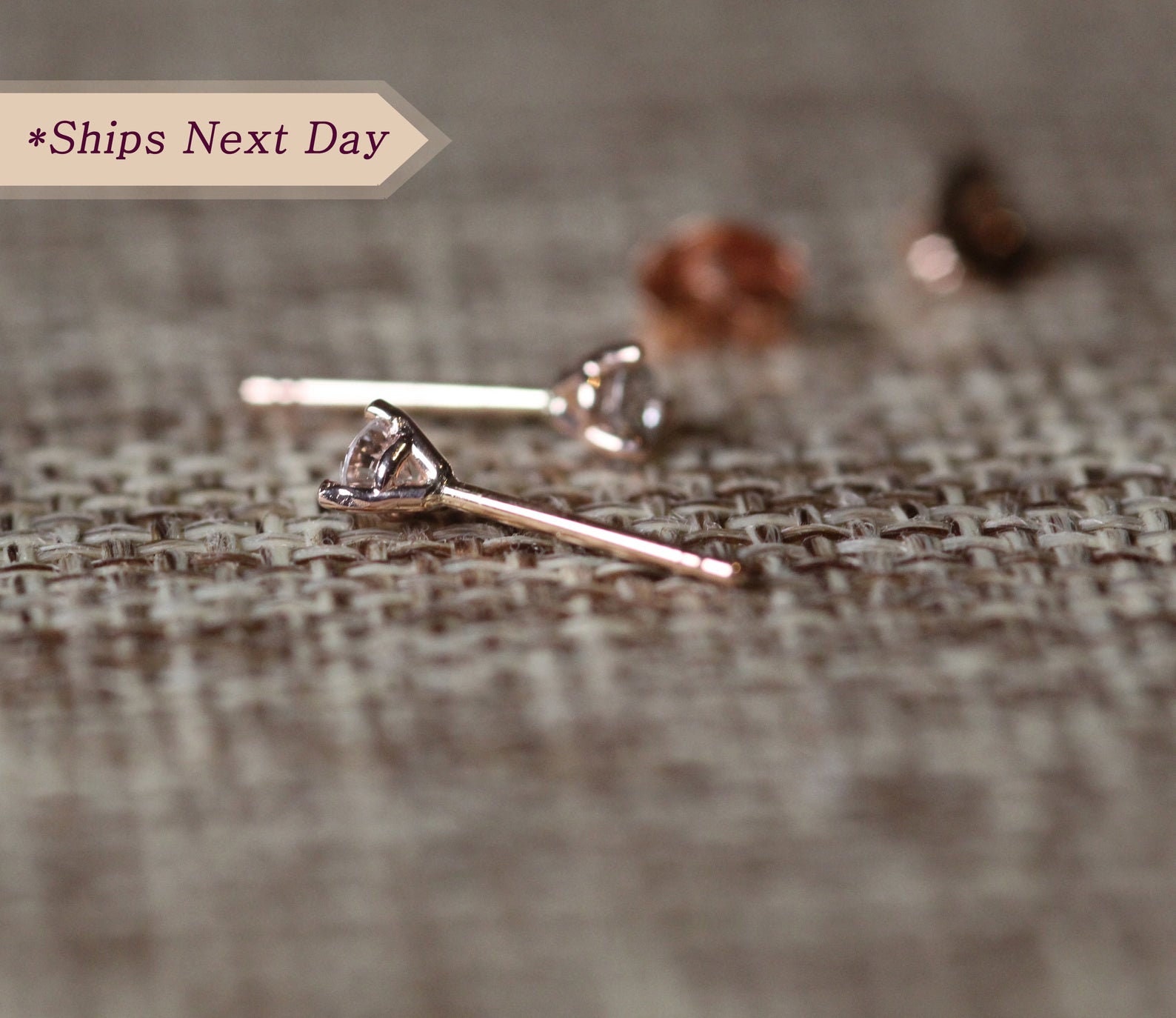 Tiny Diamond Earrings / Earrings for Baby / Screw Back - Etsy
