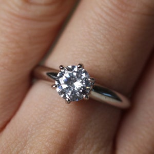 Platinum Engagement Ring / 1 Carat Diamond Engagement Ring, Platinum ...