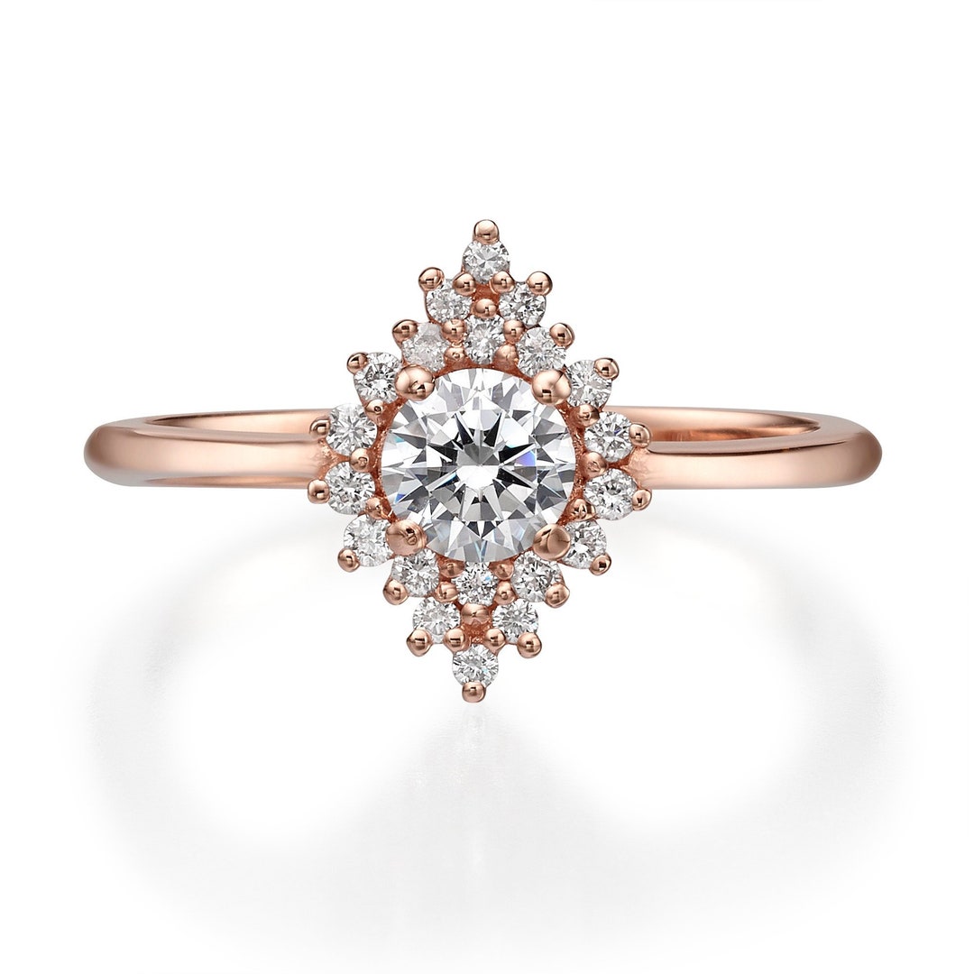 Unique Engagement Ring / Diamond Engagement Ring / Platinum Diamond ...