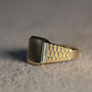 Men's Ring. Engraved Ring 14k Gold Name Engraving - Etsy