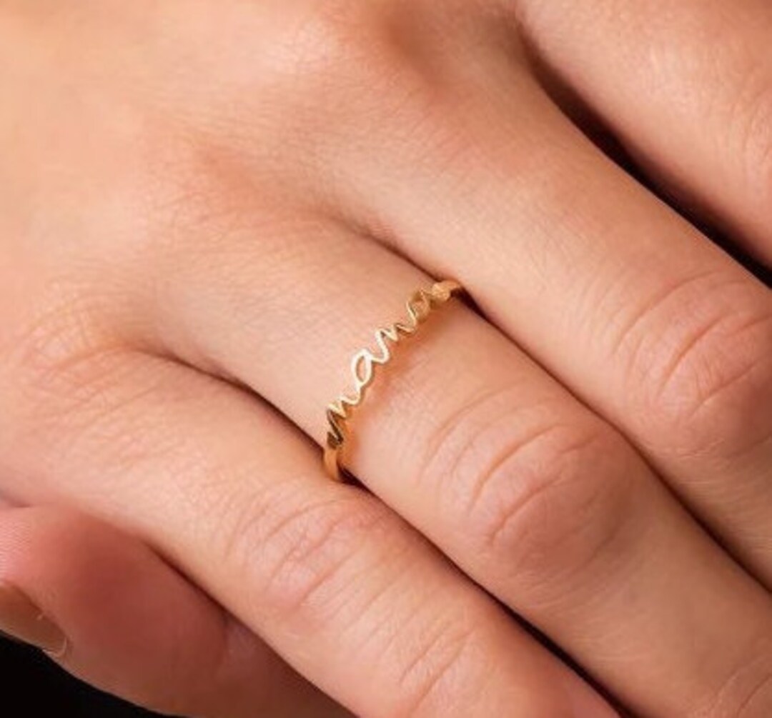 14k Handwriting Ring / Customized Writing Ring / Writing Ring Gold - Etsy