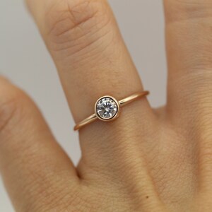 4mm Diamond Ring / Natural Diamond Ring / Simple Diamond Ring / Modern ...
