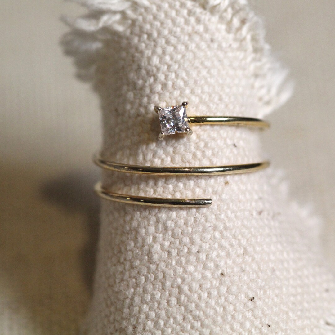 Unique Diamond Ring / NY Designer Brand / Princess Cut Diamond Ring ...
