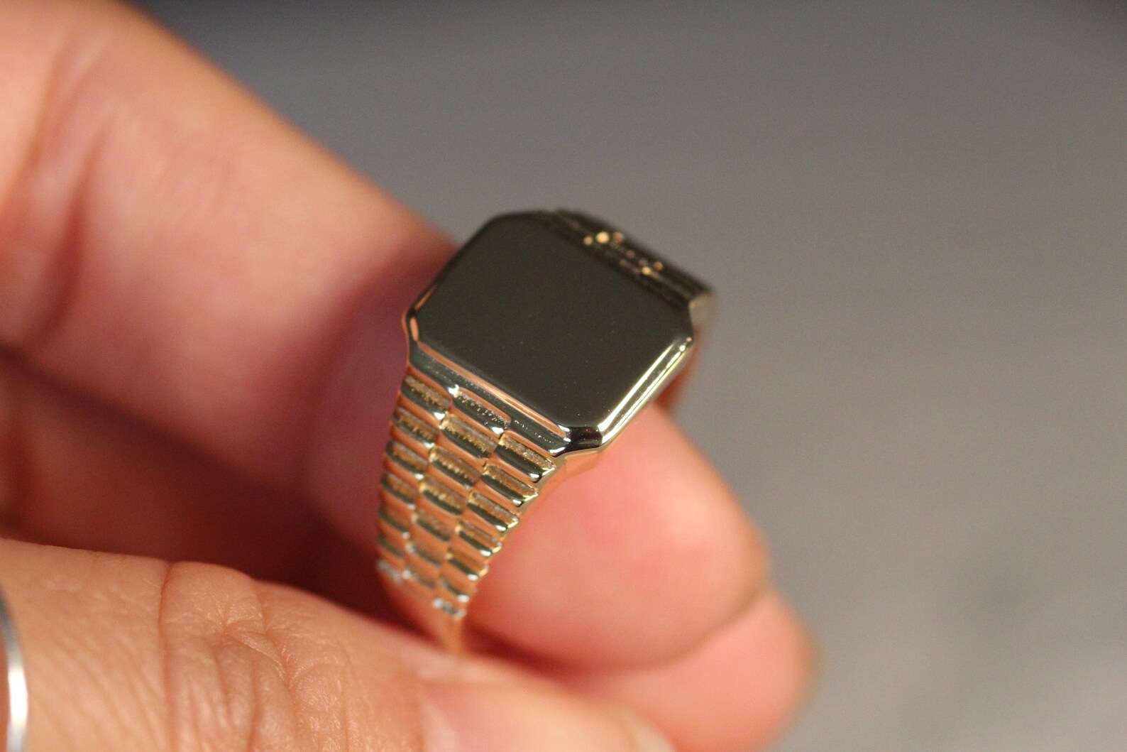 Men's Ring. Engraved Ring 14k Gold Name Engraving - Etsy