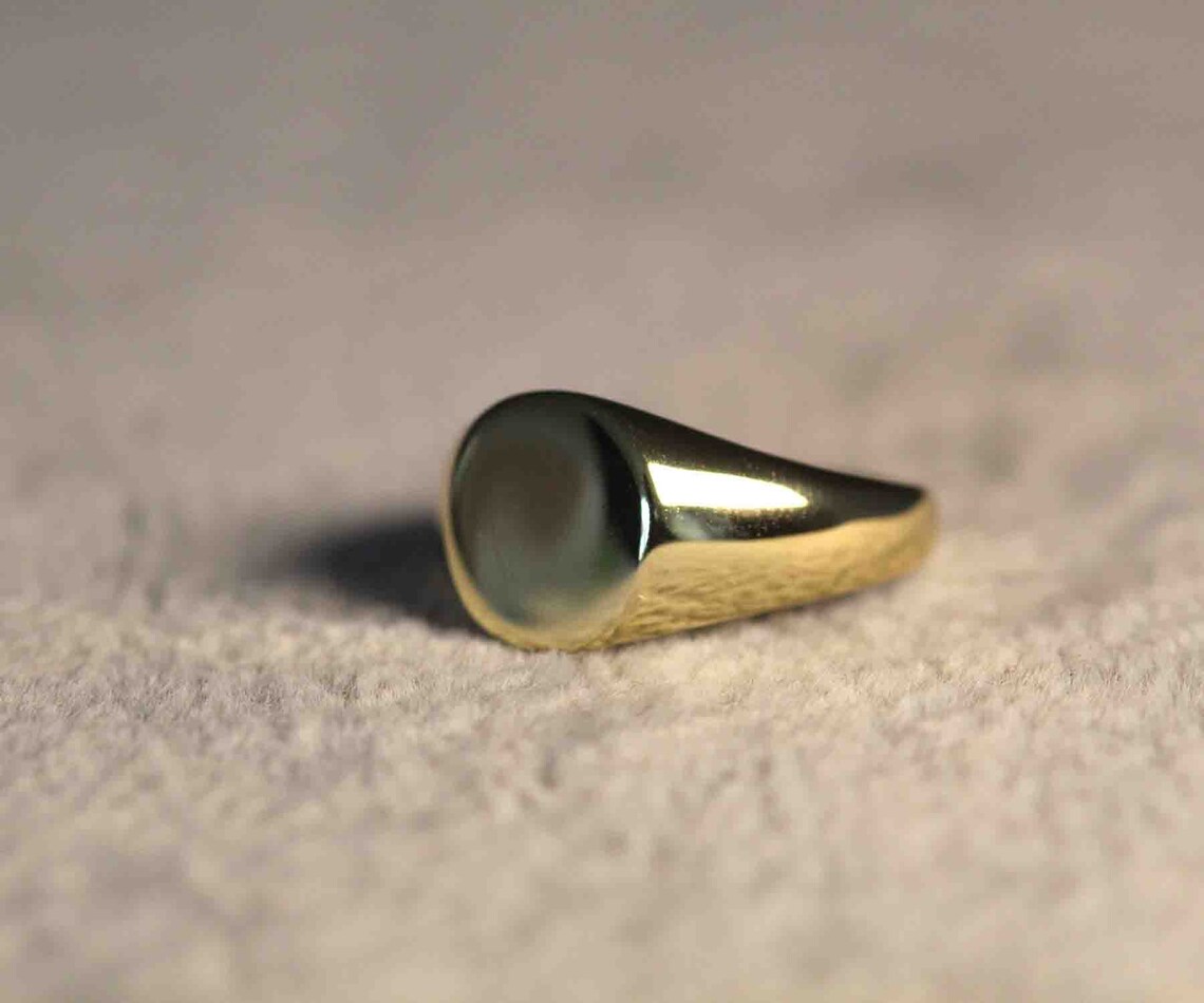 Gold Signet Ring / 14k Solid Gold Ring / Customized Ring Gold - Etsy