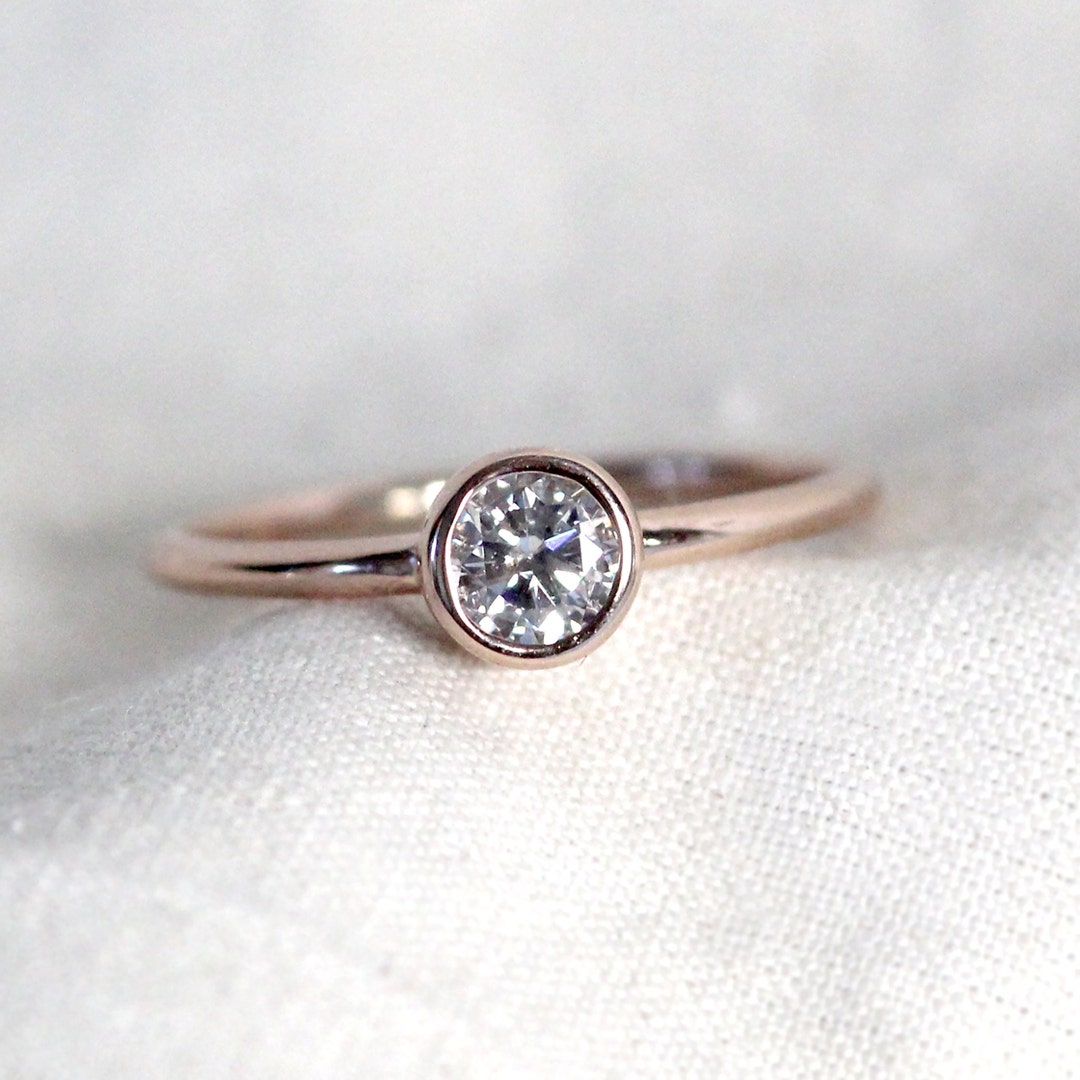 4mm Diamond Ring / Natural Diamond Ring / Simple Diamond Ring / Modern ...