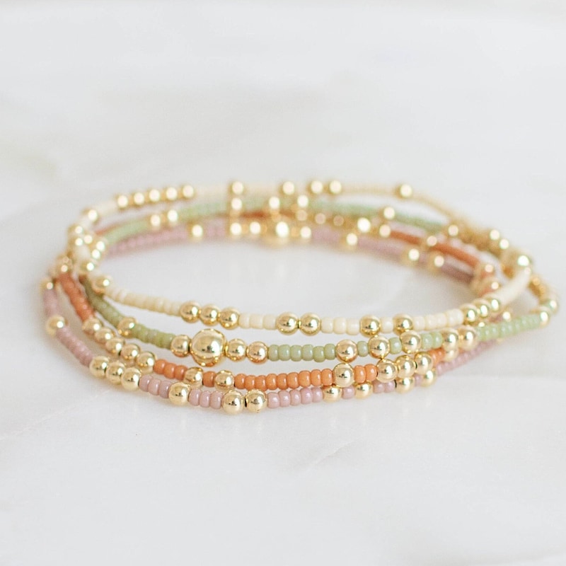 Seed Bead Stretch Bracelet - Etsy