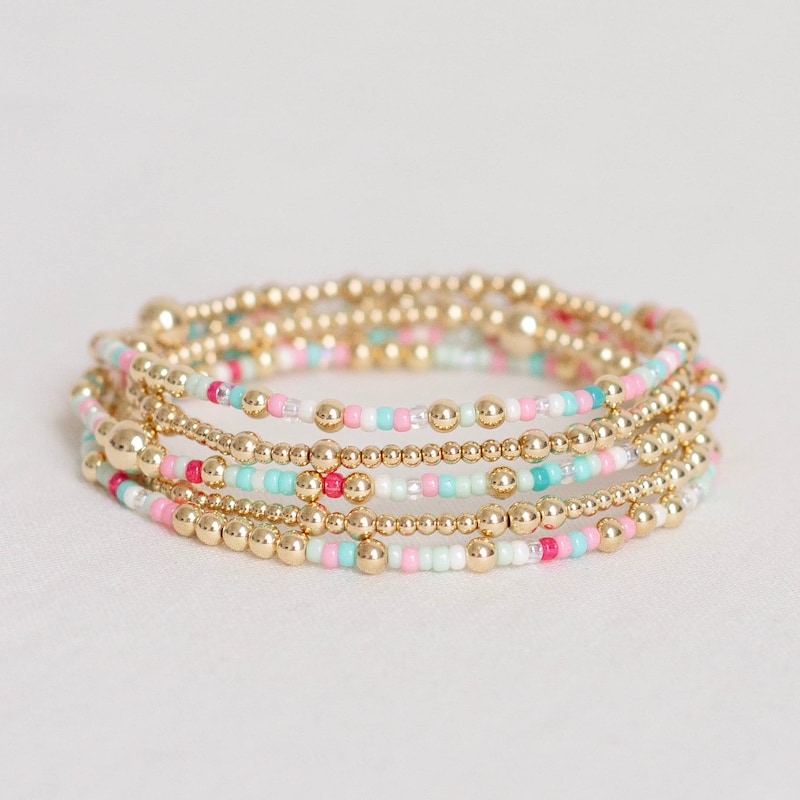 Pink Tiny Beads Bracelet - Etsy