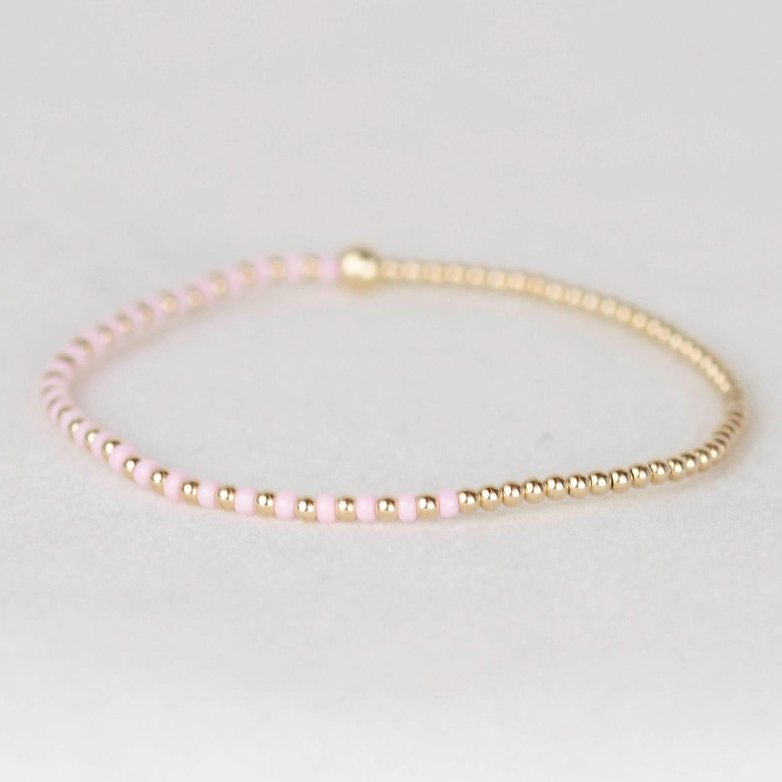 BLUSHING · LUNA | 14k Gold Filled Sterling Silver Seed Bead Bracelet ...