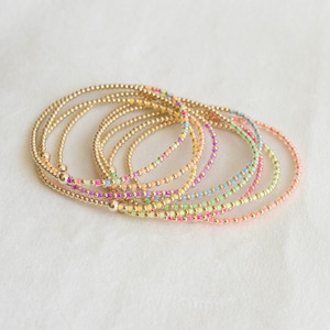 Luna: Neon Party | 14k Gold Filled Seed Bead Custom Size Stretch ...