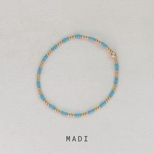 CYAN | Seed Bead Gold Filled Bracelets for Women | Blue Stacking ...